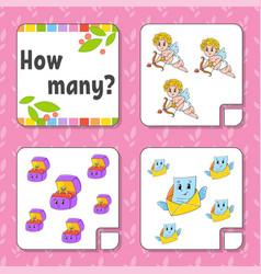 Counting task with cartoon animals Royalty Free Vector Image