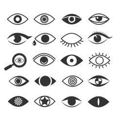 Eyes icon set isolated eye collection Royalty Free Vector