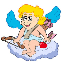 Airplane with cupid theme image 1 Royalty Free Vector Image