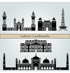 Outline lahore pakistan city skyline with white Vector Image