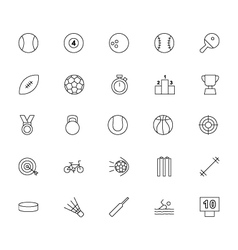 Sports colored line icons Royalty Free Vector Image