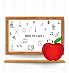 Welcome back to school with apple and color Vector Image