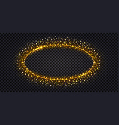 Gold glowing frame with glittering sparkles Vector Image