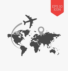 Icon with world map Royalty Free Vector Image - VectorStock