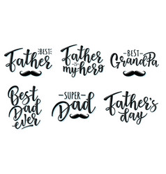 Super dad lettering poster with mustache Vector Image
