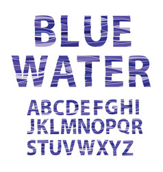 Cartoon water drops font Royalty Free Vector Image