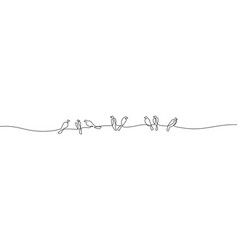 Abstract birds continuous one line drawing Vector Image