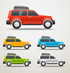 Colorful cartoon cars Royalty Free Vector Image