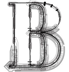 Grunge colorful font letter b Royalty Free Vector Image