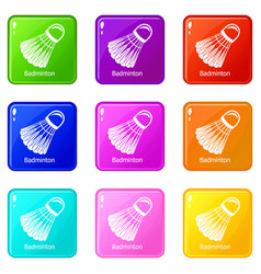 Badminton icon simple black style Royalty Free Vector Image