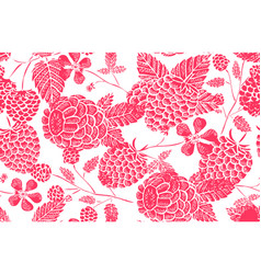 Raspberry seamless pattern Royalty Free Vector Image