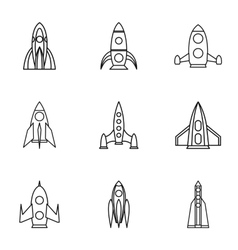 Set of the rockets icons on white background Vector Image