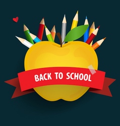 Welcome back to school with apple and color Vector Image