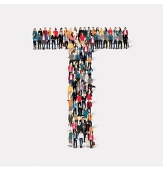 Group people letter form Royalty Free Vector Image