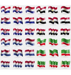 Flags chechen republic set of colors flat design Vector Image