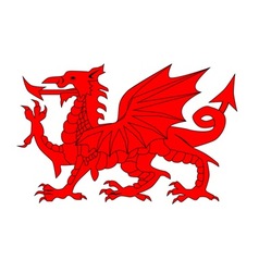 Welsh dragon outline Royalty Free Vector Image
