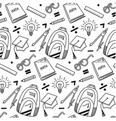 Mathematics doodle hand drawn school set Vector Image