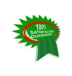 100 satisfaction guaranteed golden medal label Vector Image