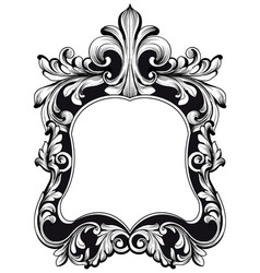 Baroque mirror round frame french luxury Vector Image