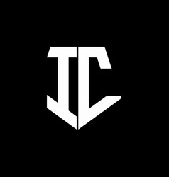 Ic logo monogram emblem style with crown shape Vector Image