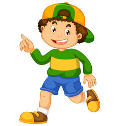 Cute boy go to school cartoon Royalty Free Vector Image