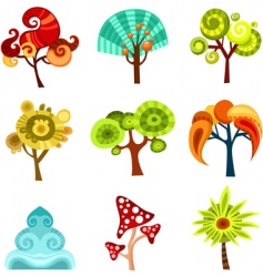 Funky trees Royalty Free Vector Image - VectorStock