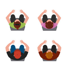 People on bike top view persons ride motorcycle Vector Image