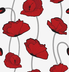Floral poppyes seamless pattern Royalty Free Vector Image