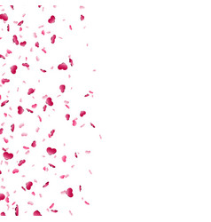 Valentines pattern card with red falling heart Vector Image