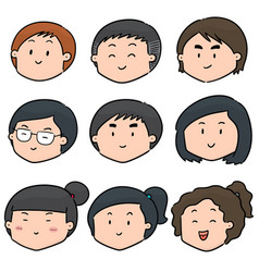 Set of cartoon face Royalty Free Vector Image - VectorStock