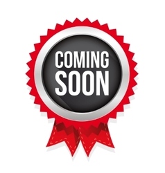 Coming soon red ribbon Royalty Free Vector Image