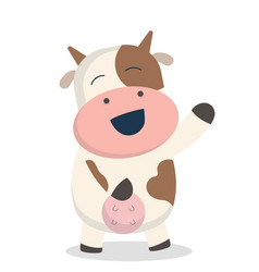 Cute fat cow farm animal cartoon Royalty Free Vector Image