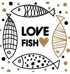 Cute fish card Royalty Free Vector Image - VectorStock