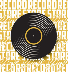 Black vinyl record disc flat concept Royalty Free Vector