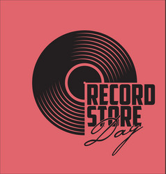 Black vinyl record disc flat concept Royalty Free Vector