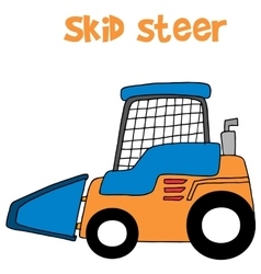 Backhoe loader cartoon art Royalty Free Vector Image