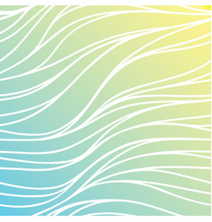 Color hand-drawing wave sunny background gradient Vector Image