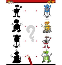 Educational shadow game with robots Royalty Free Vector