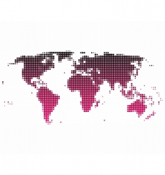 World map with coordinate grid Royalty Free Vector Image