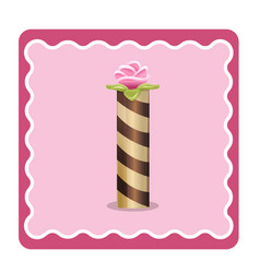 Letter i candies chocolate Royalty Free Vector Image