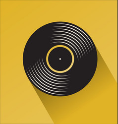 Black vinyl record disc flat concept Royalty Free Vector