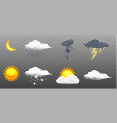 Realistic weather icons set Royalty Free Vector Image