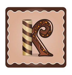 Letter i candies chocolate Royalty Free Vector Image