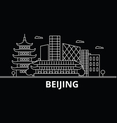 China beijing linear panoramic skyline Royalty Free Vector