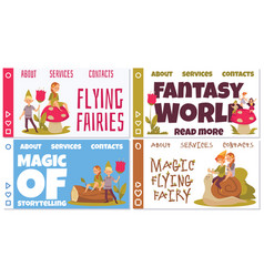 Cute cartoon pixies with magic wands from fairy Vector Image