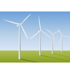 Realistic white wind turbine Royalty Free Vector Image