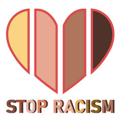 Stop racism label font with brush equal rights Vector Image