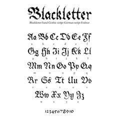 Blackletter modern gothic font Royalty Free Vector Image