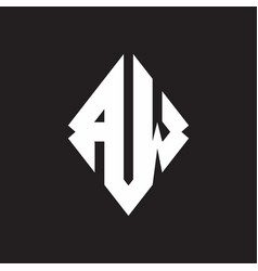 Aw logo monogram with shield line and 3 arrows Vector Image
