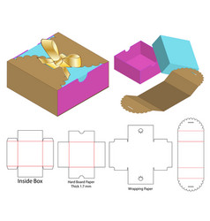 Clothes box template design 3d mock-up Royalty Free Vector